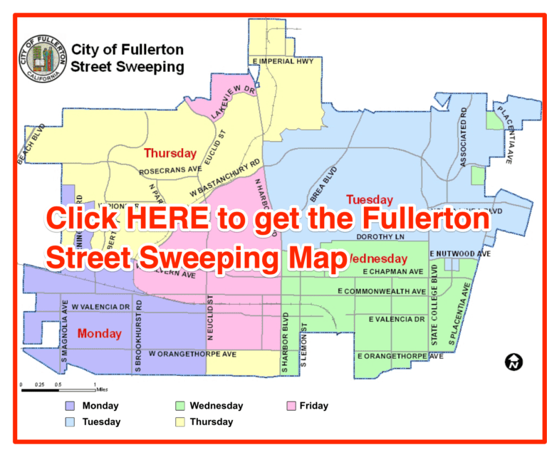 Fullerton Street Sweeping 2023 (Schedules, Maps, Holidays)